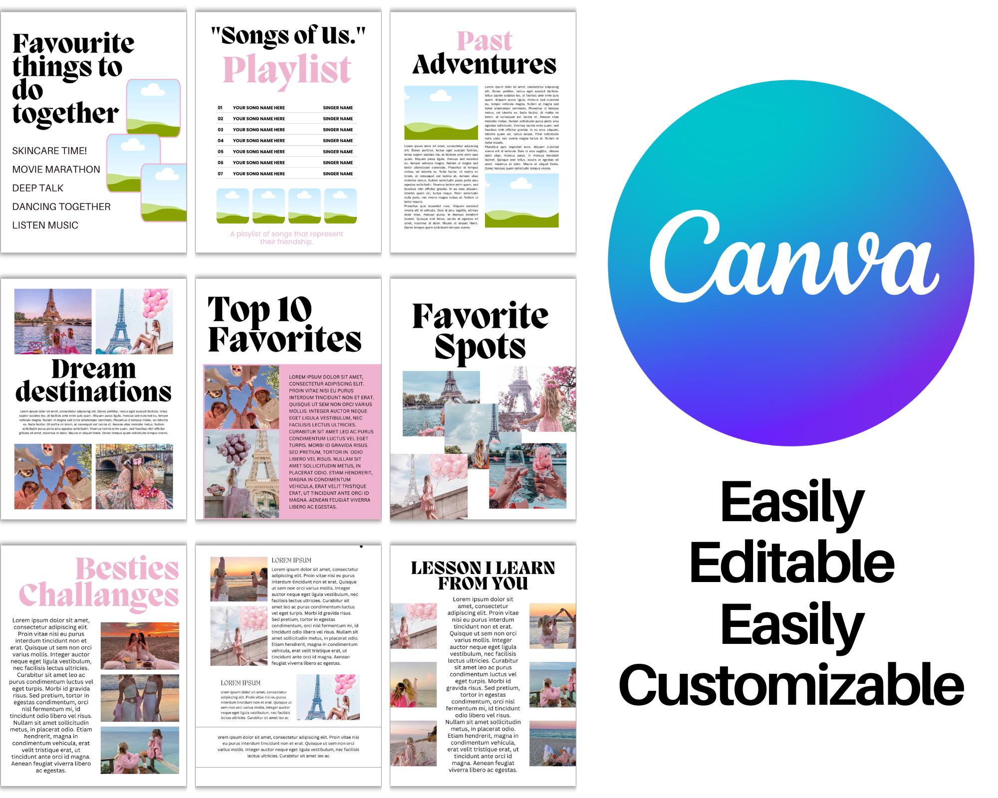 Printable Bestie Magazine Template - Personalized Besties Gift, Custom ...