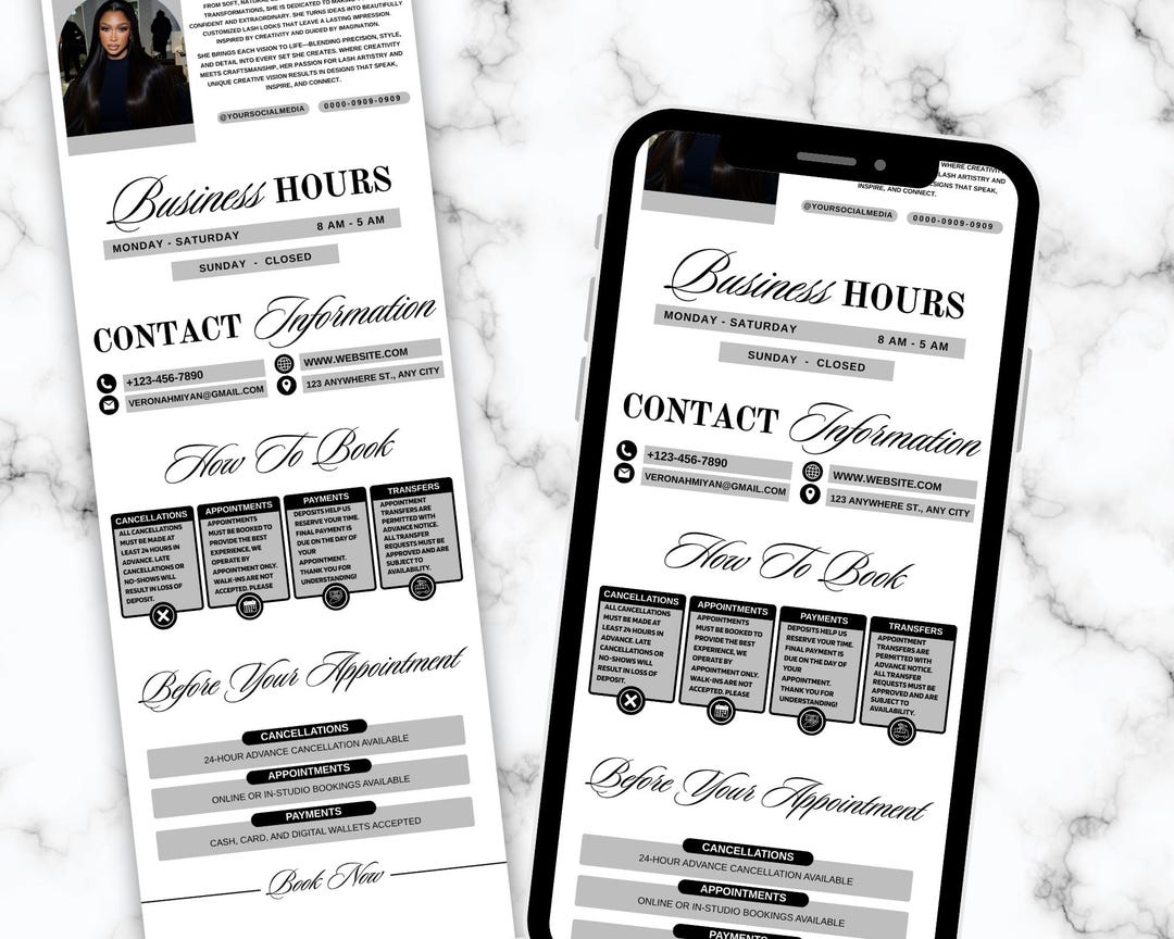 Minimalist Acuity Templates Lash Acuity Scheduling Template Lash Tech ...