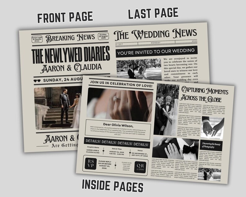 Wedding Newspaper Template With Photo, Wedding Newspaper Template ...