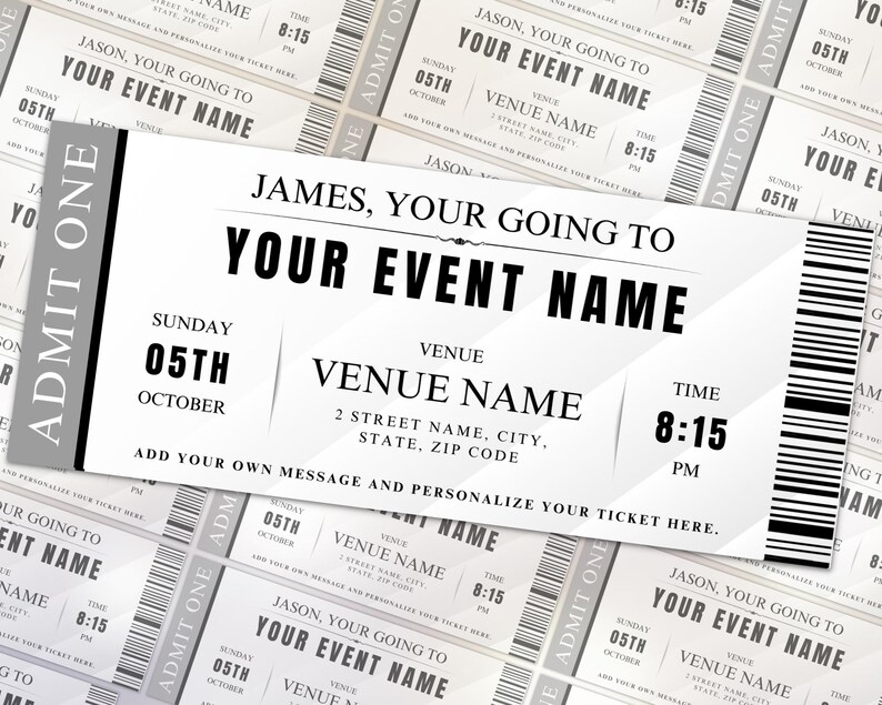 Concert Ticket, Ticket 2024, Memorabilia Concert, Personalized Music ...