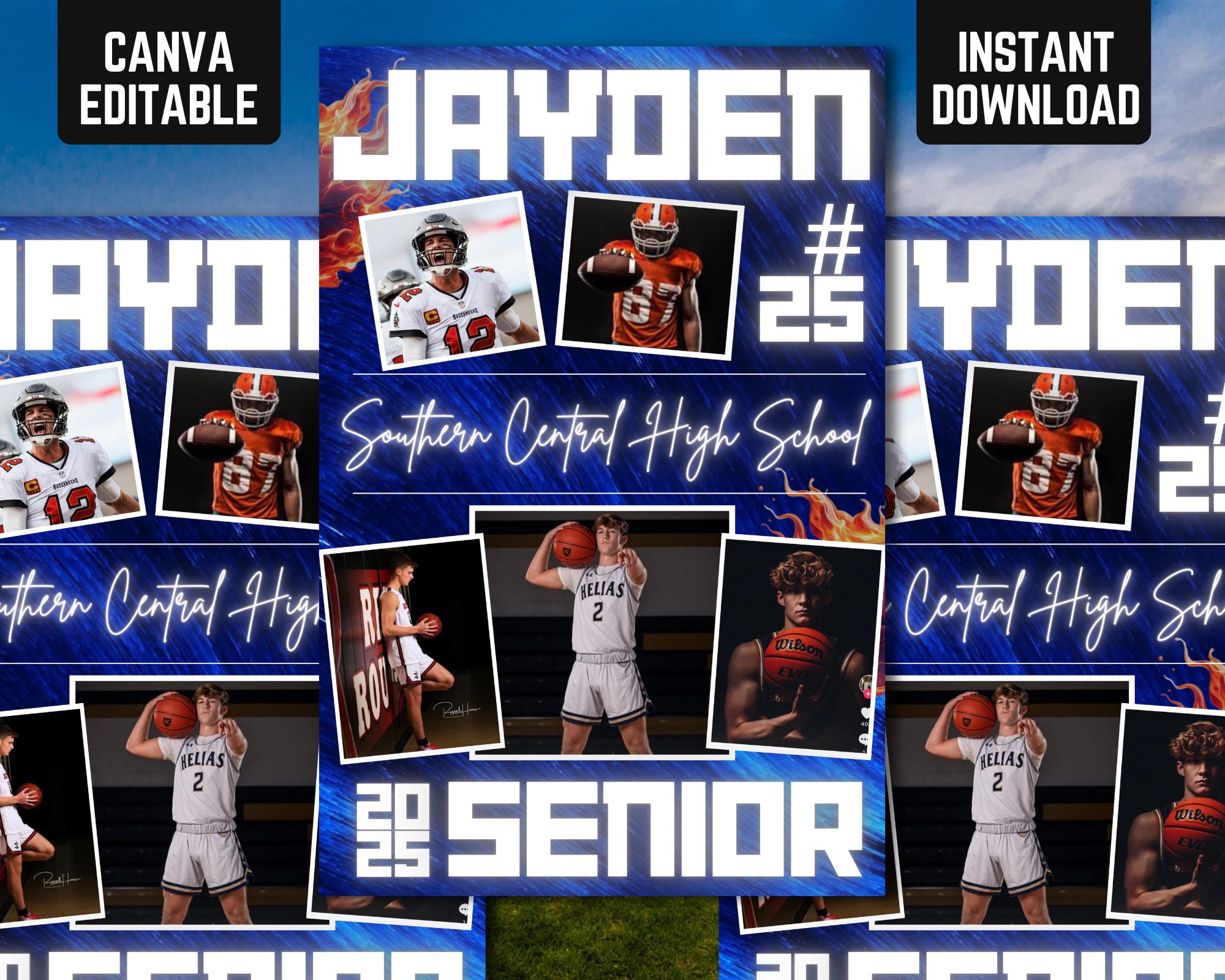 Football Poster Canva Template | Sports Background & Digital Backdrop ...