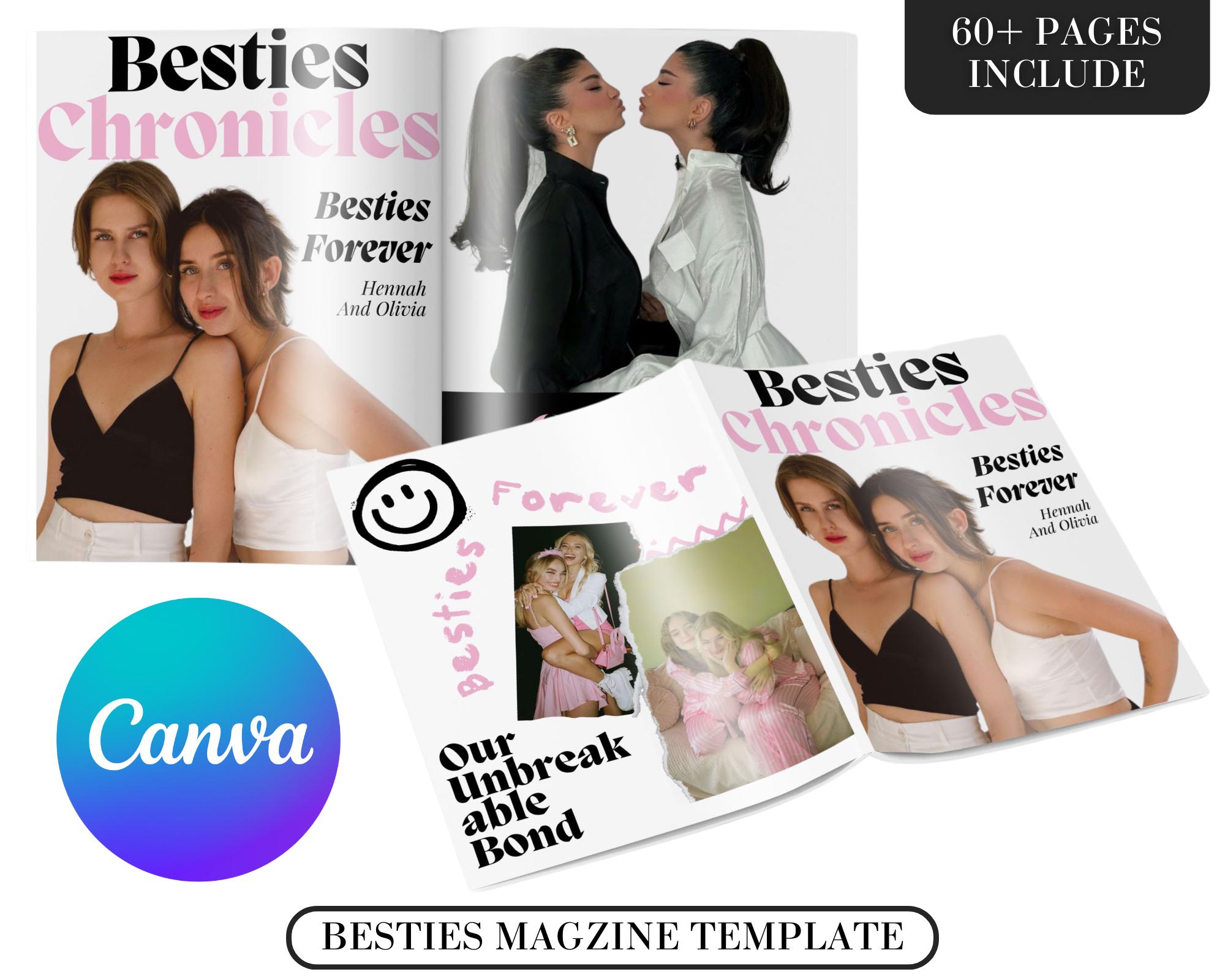 Printable Bestie Magazine Template - Personalized Besties Gift, Custom ...
