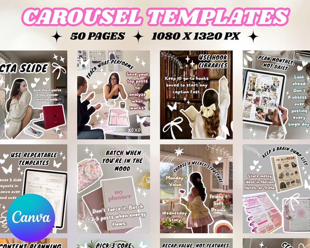 Trending Carousel Templates With Cut-outs | Aesthetic Social Media ...