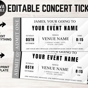 Concert Ticket, Ticket 2024, Memorabilia Concert, Personalized Music ...