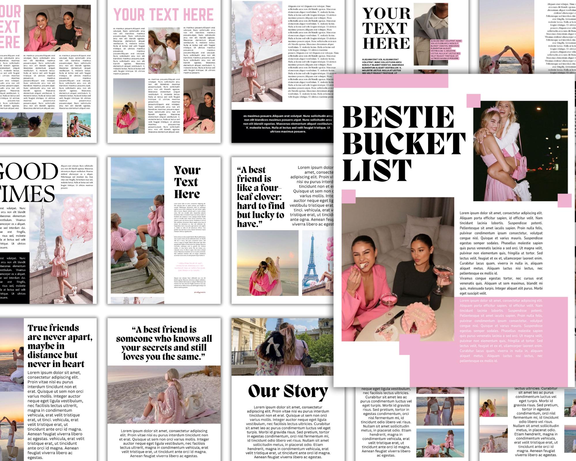 Printable Bestie Magazine Template - Personalized Besties Gift, Custom ...