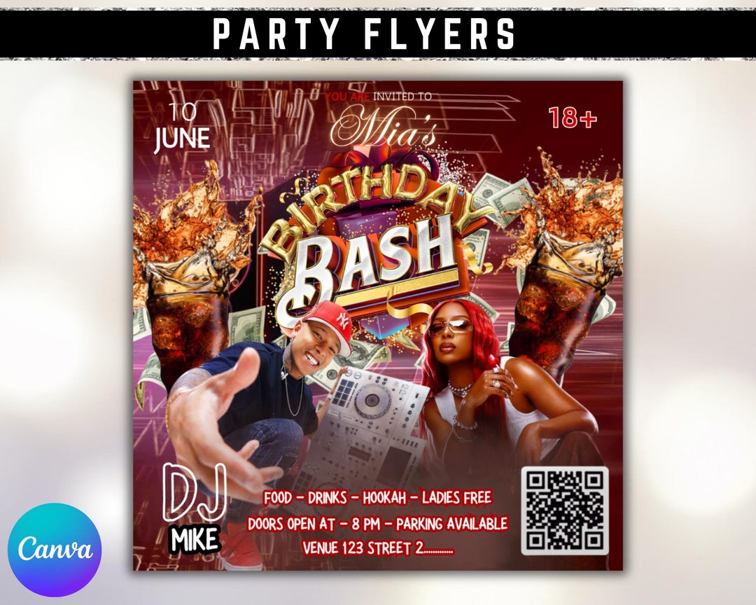 Club Flyer, Birthday Invitation, Birthday Party Invitation, Party ...