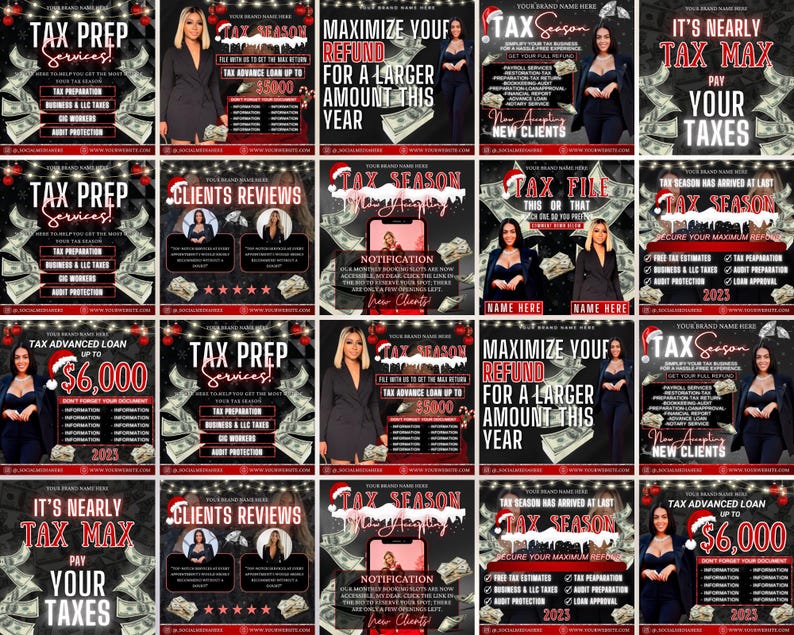 70 Tax Professional Flyers Bundle, Tax Prep Marketing, Tax Canva ...