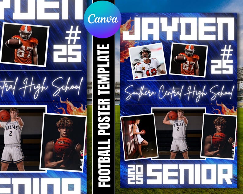 Football Poster Canva Template | Sports Background & Digital Backdrop ...