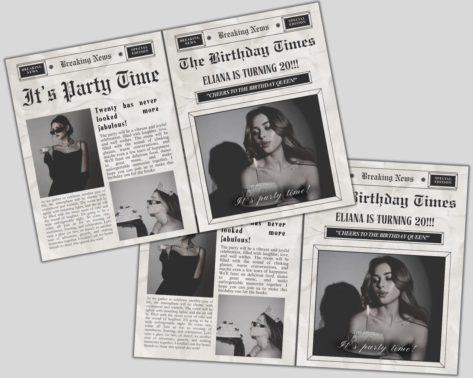 Birthday Newspaper Template, Custom Newspaper Large, the Birthday Times ...