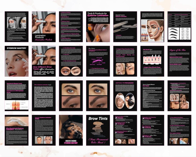 Eyebrow Lamination Training Manual & Certificate: Brow Course (editable ...