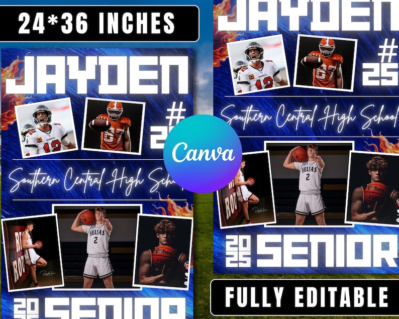 Football Poster Canva Template | Sports Background & Digital Backdrop ...