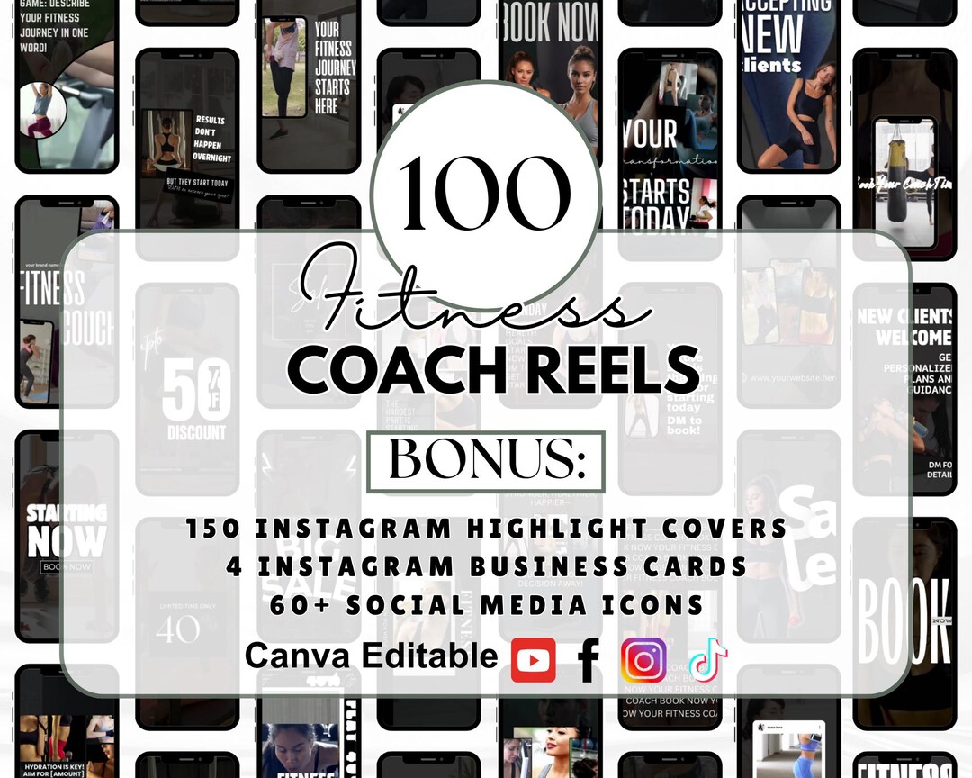 100 Canva Editable Fitness Reels: Gym Motivation (digital Download) - Etsy