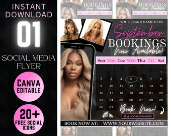 Editable Book Now Flyer, DIY Appointments Available Template, Premade Flyer Template, Hair ...