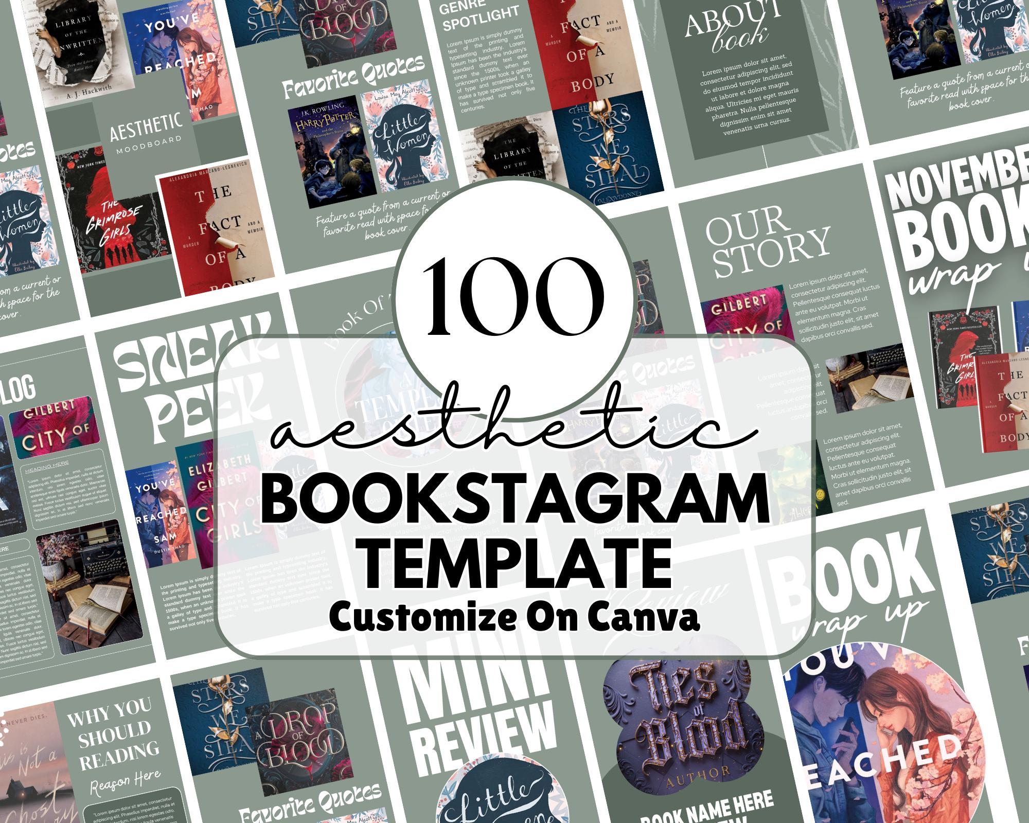 100 Bookstagram Story Templates: Author Instagram Content (canva) - Etsy