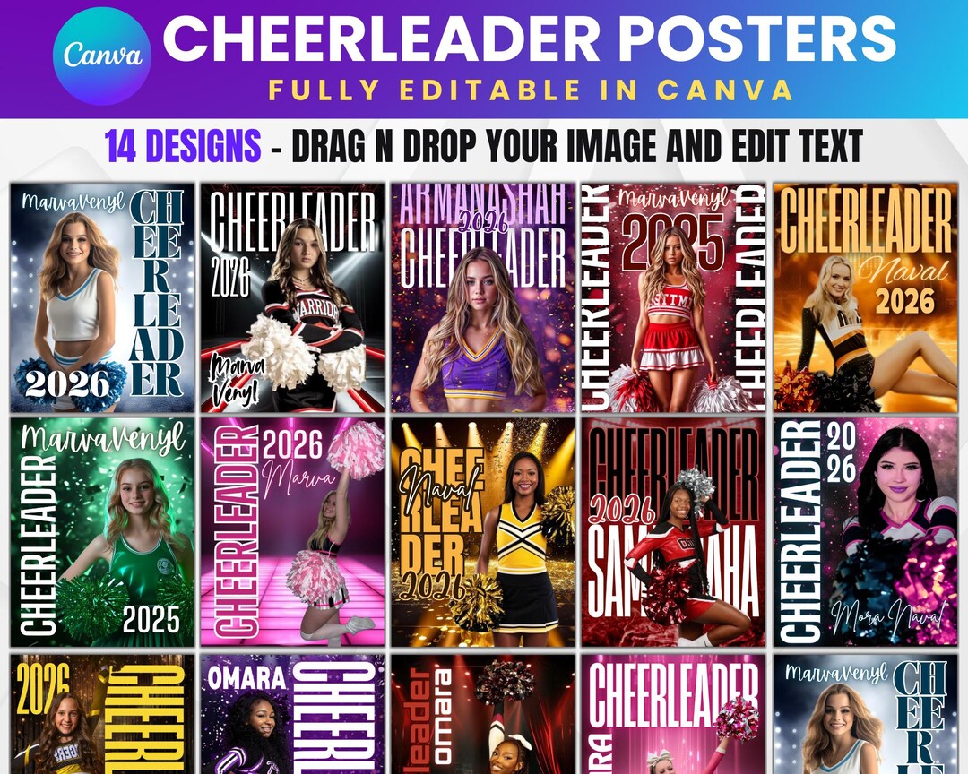 Editable Cheerleading Template: Senior Night, Pep Rally, Team Spirit ...