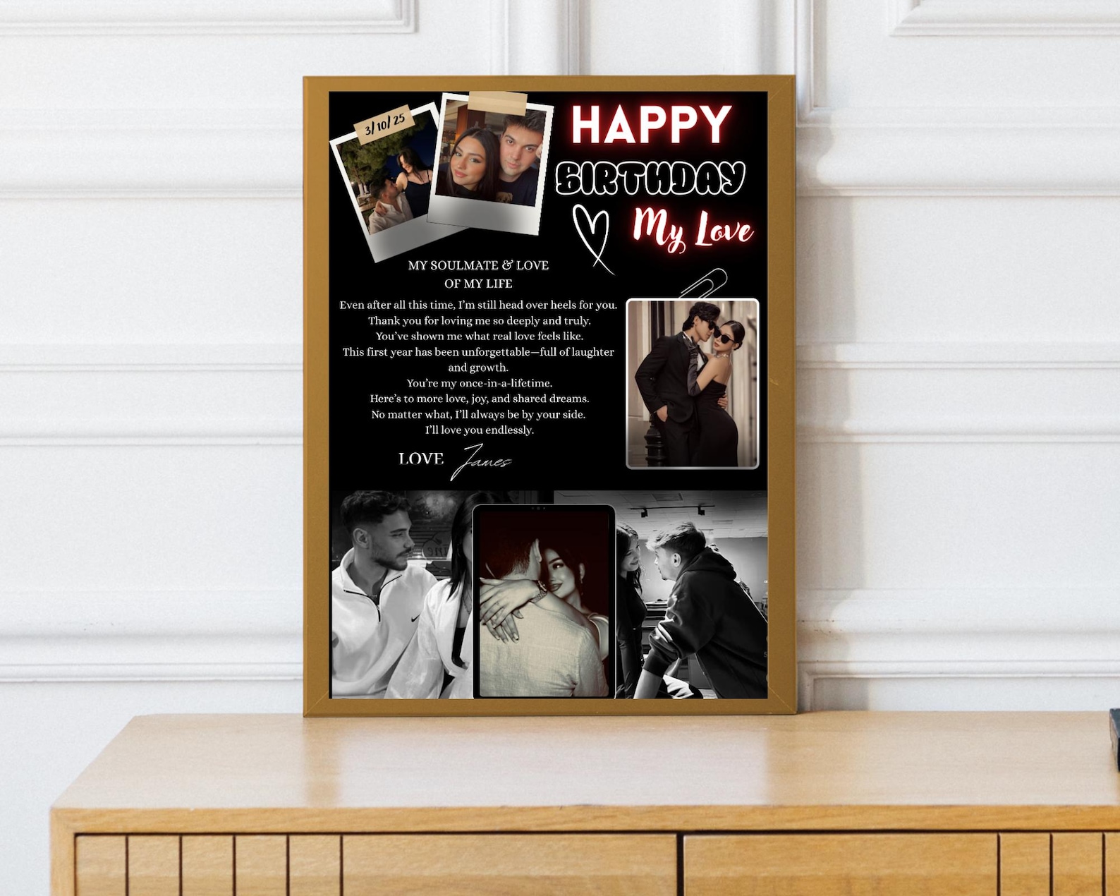 Custom Couples Photo Anniversary Print: CANVA Template (digital ...