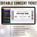 Concert Ticket, Ticket 2024, Memorabilia Concert, Personalized Music ...