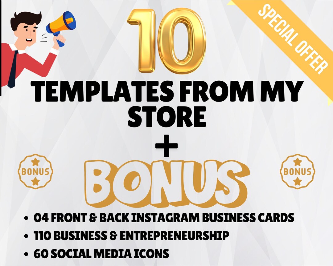 10 Customizable Templates of Your Choice From My Store + Bonus: Social ...