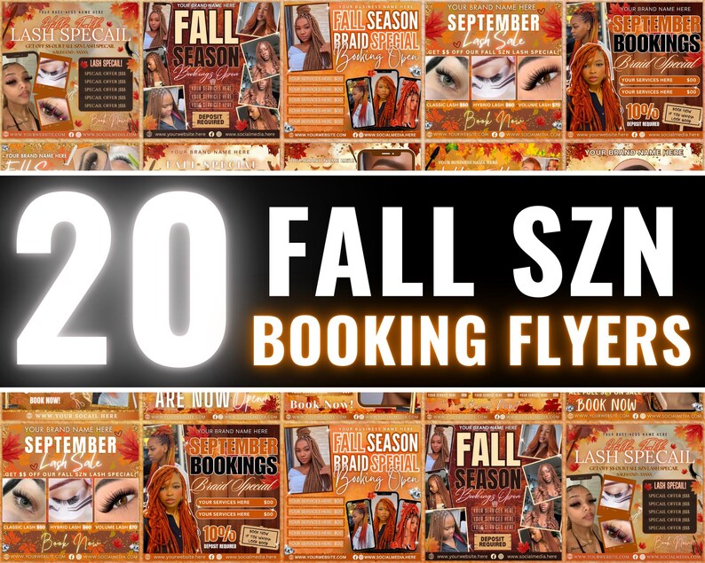 20 Fall SZN Flyer Templates | Editable Canva Autumn Flyers | Digital ...