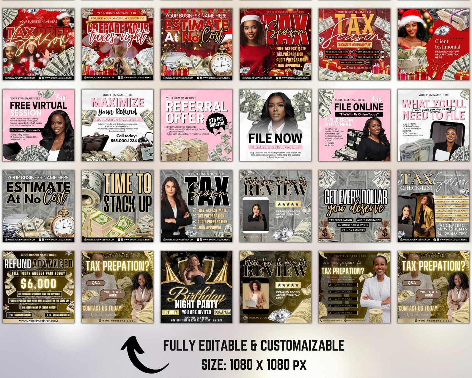 Mega Tax Prep Bundle, 280+ Tax Prep Flyers, Tax Prep Instagram Bundle ...