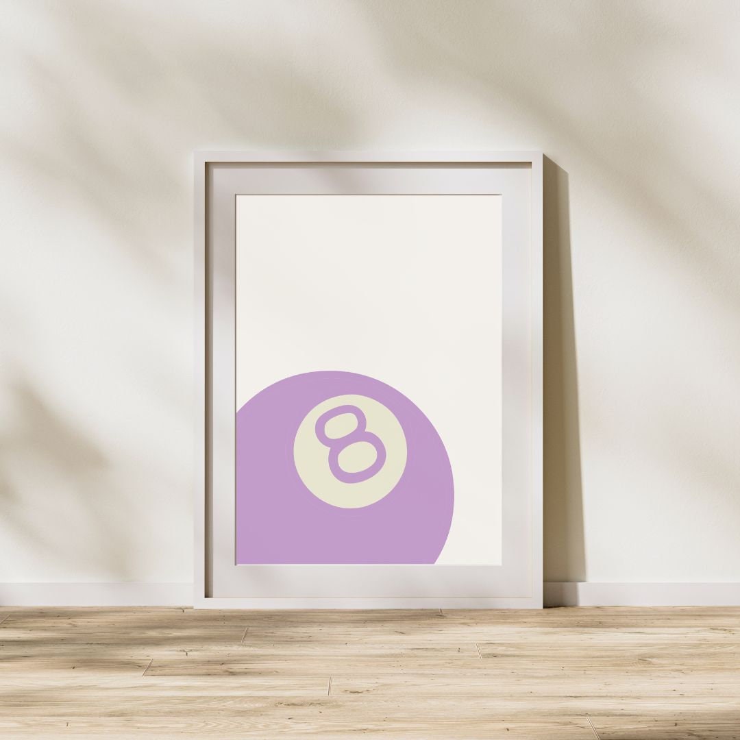 Purple 8 Ball Pool Digital Print | Instant Download - Etsy