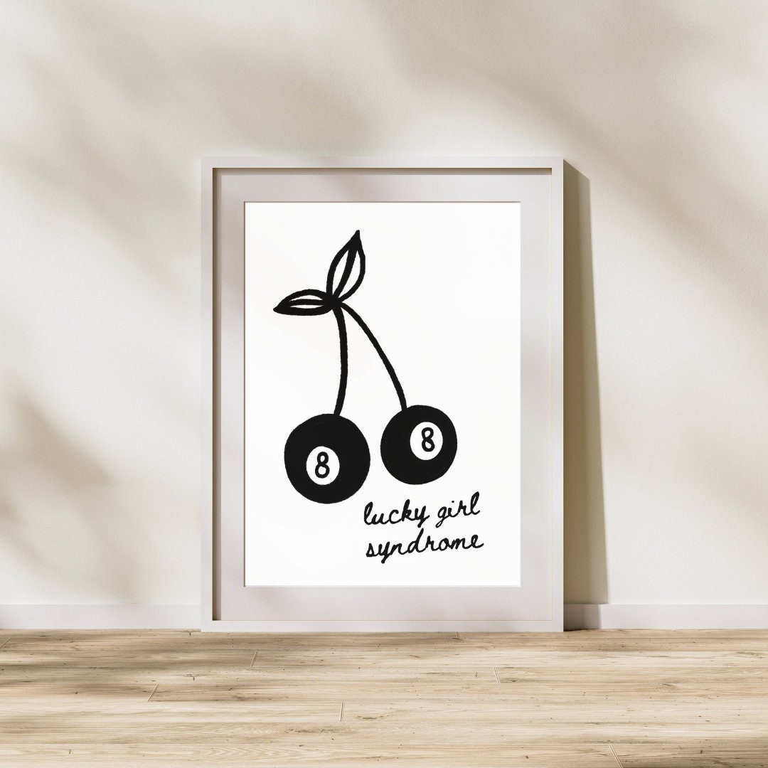 Cherry 8 Ball | Lucky Girl Syndrome Digital Print | Instant Download - Etsy