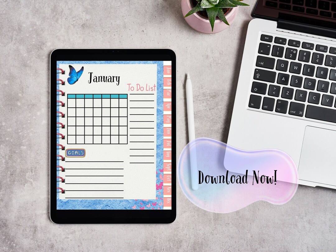 Monthly Planner, Digital Monthly Planner, Monthly Planner Book, Monthly ...