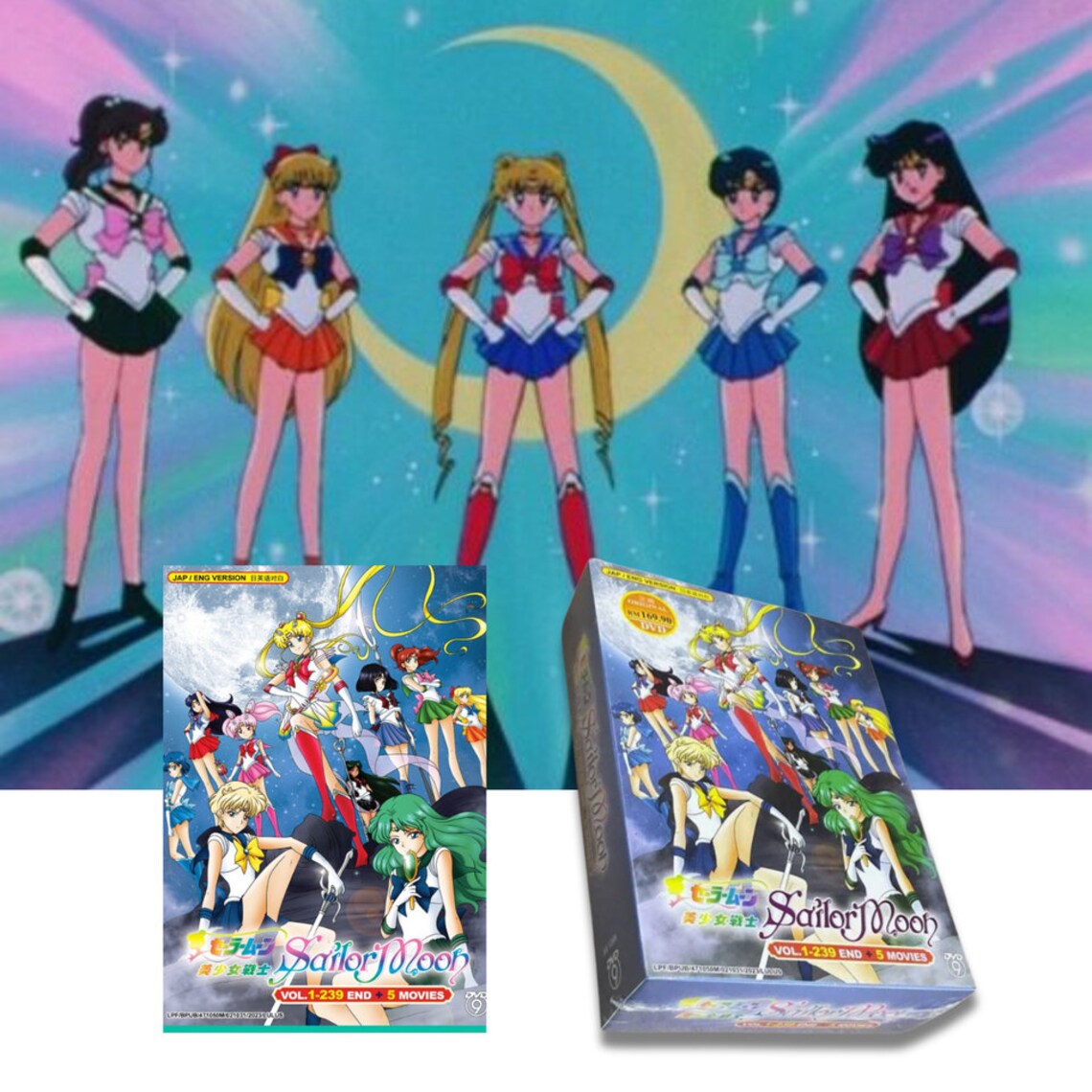 Sailor Moon Complete Series Collection Box Set Anime DVD (1-239 ...