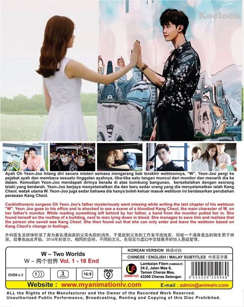 DVD Korean Drama Series W - TWO WORLDS 两个世界 (1-16 End) English Subtitle - Etsy