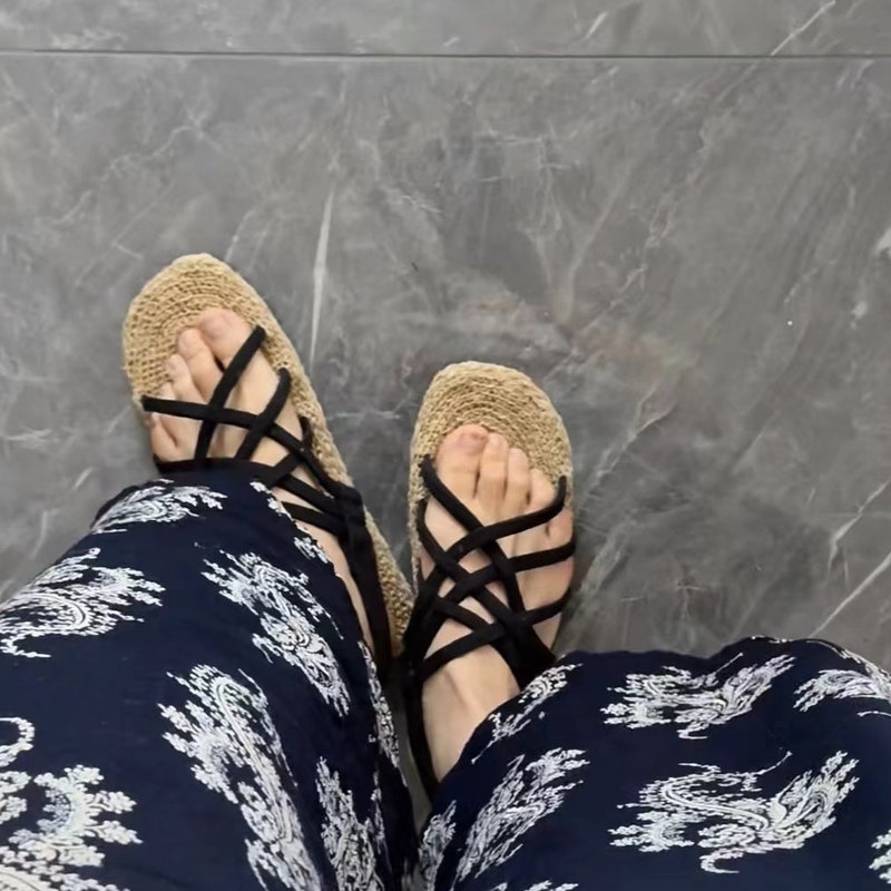 Woven Straw Shoes - Etsy