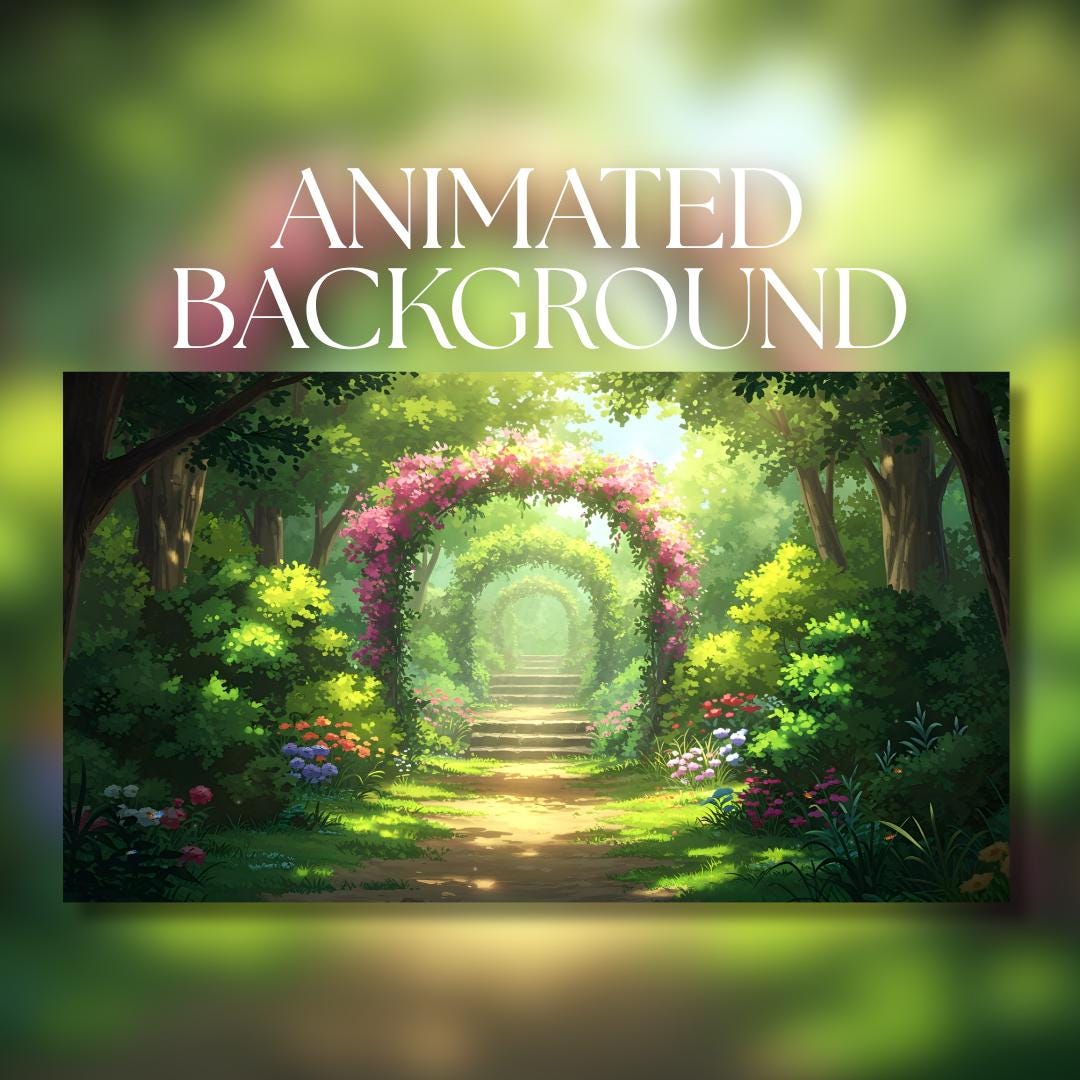 Animated Background | Enchanted Garden Archway Path in Bloom | Magical ...