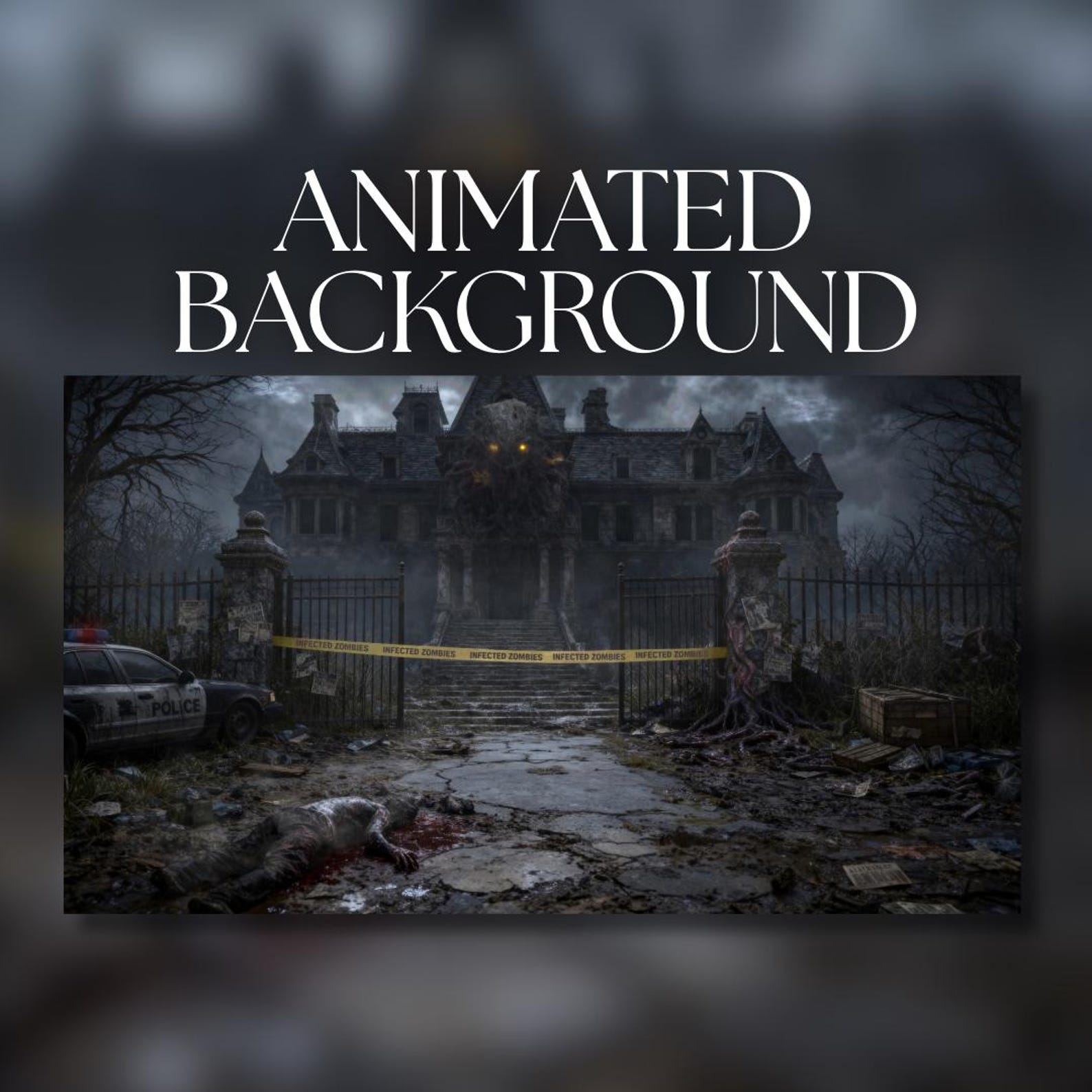 Animated Background | Abandoned Gothic Mansion Zombie Apocalypse | Dark ...