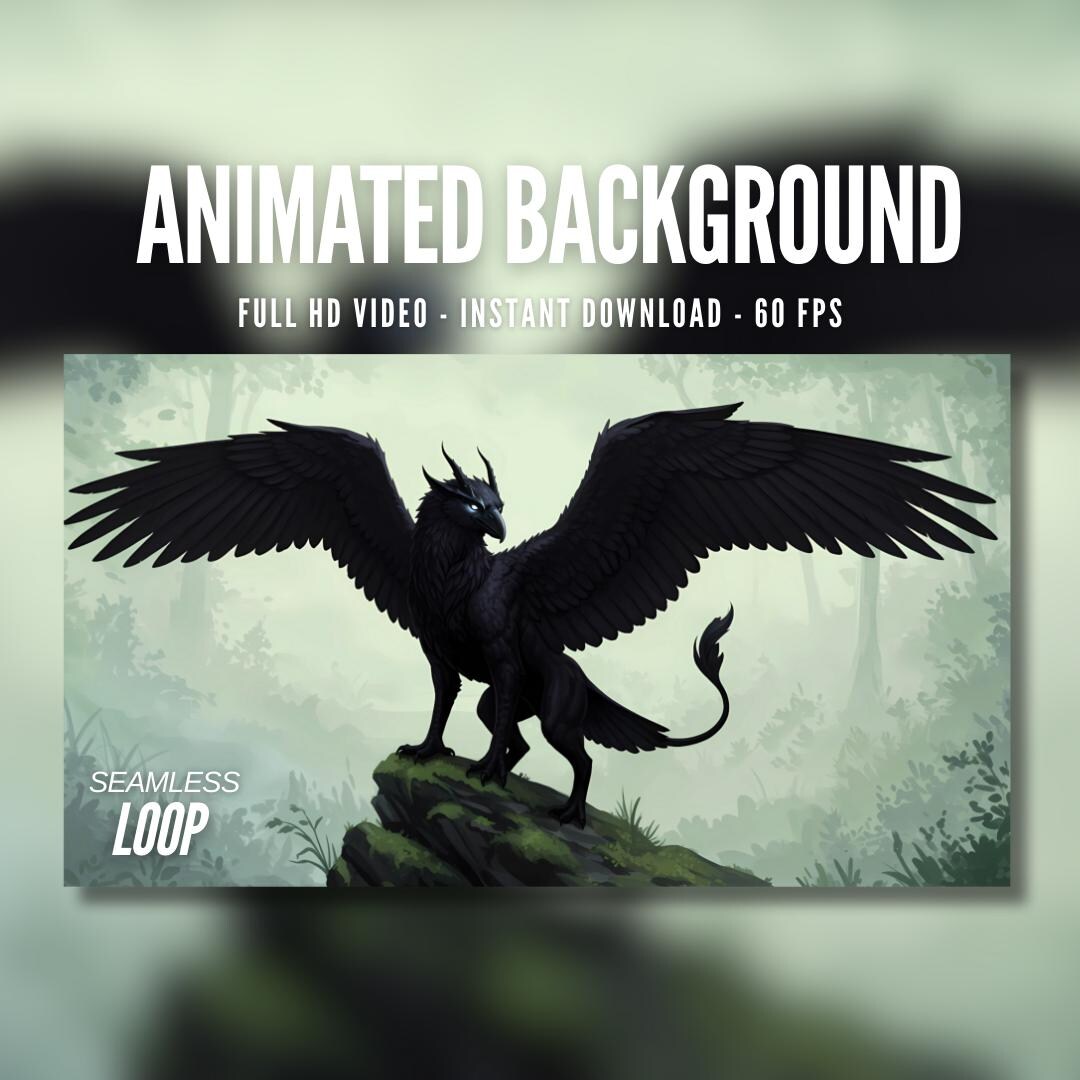 Animated Background | Dark Griffin | Majestic Mythical Beast | Fantasy ...