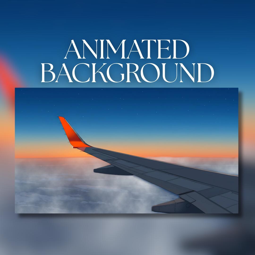 Animated Background | Airplane Window View at Sunset | Above the Clouds ...
