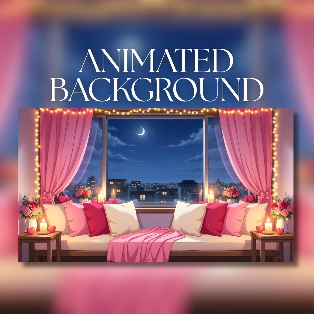 Animated Background | Cozy Valentine’s Window Seat With Pink Cushions ...
