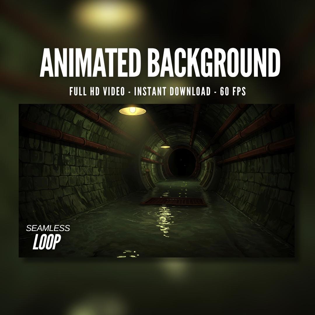 Animated Background | Dark Underground Sewer Tunnel | Eerie Moody ...