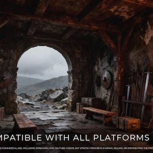 Animated Background | Medieval Cave Armory Interior | Stone Forge Room ...