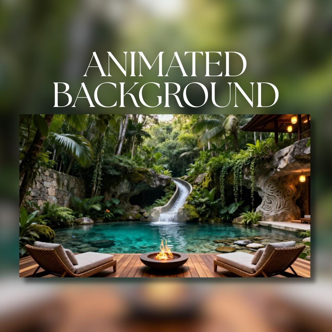 Animated Background | Luxury Jungle Spa Retreat | Tropical Pool With ...