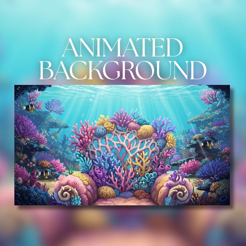 Animated Background | Colorful Coral Reef Underwater Scene With ...