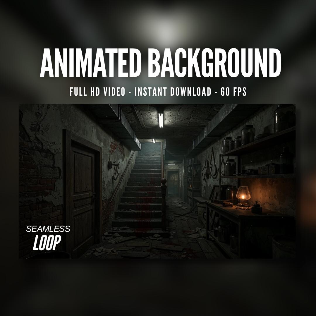 Animated Background | Creepy Basement Corridor | Horror Atmosphere ...