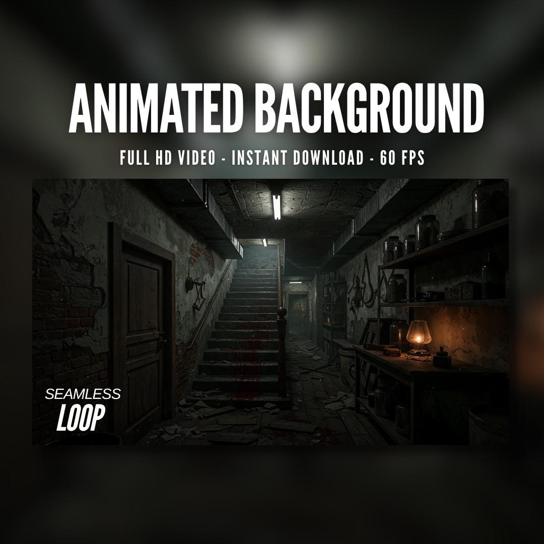 Animated Background | Creepy Basement Corridor | Horror Atmosphere ...