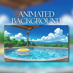 Animated Background | Poolside Retreat With Mountain Views | Relaxing ...