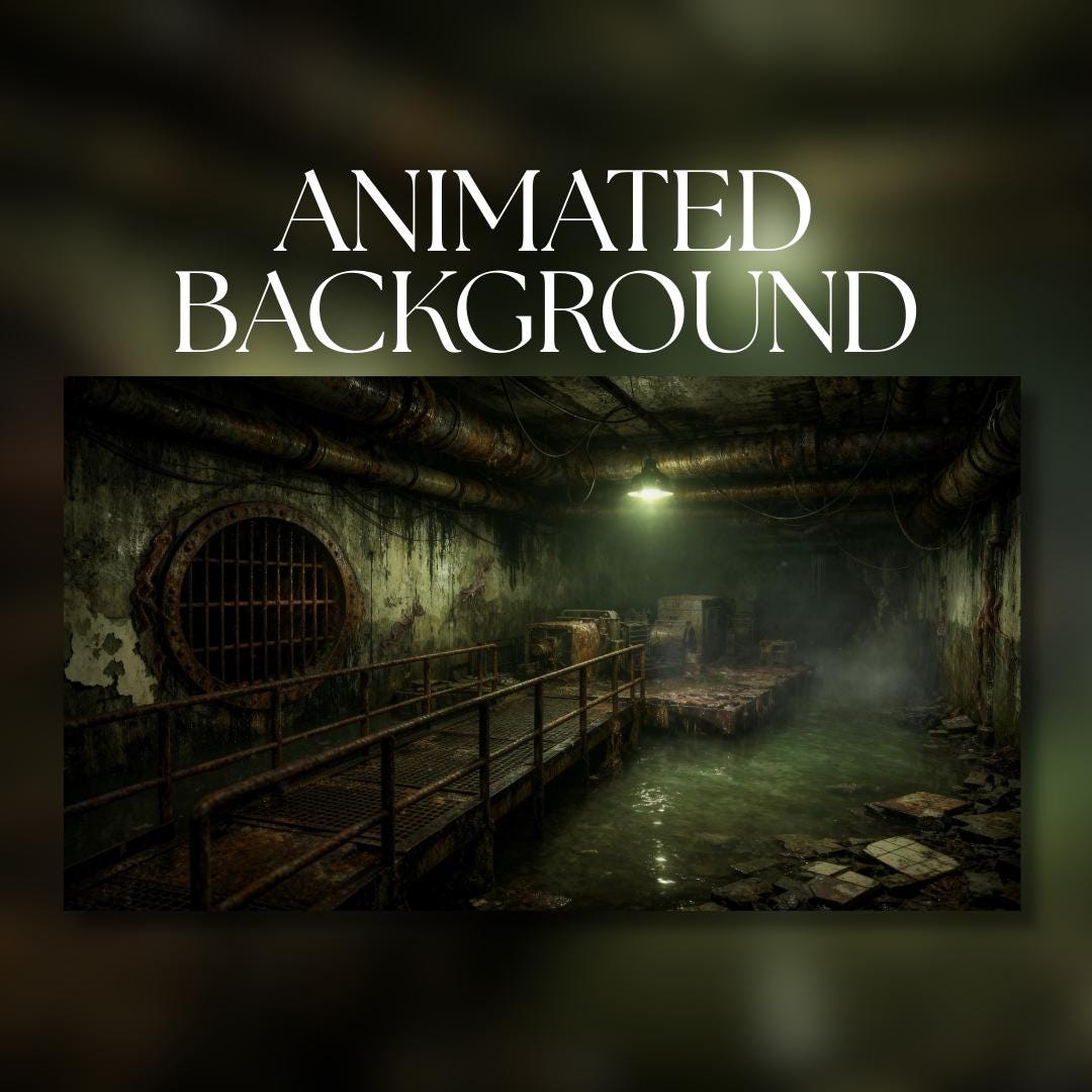 Animated Background | Abandoned Horror Sewer Basement | Dark Industrial ...