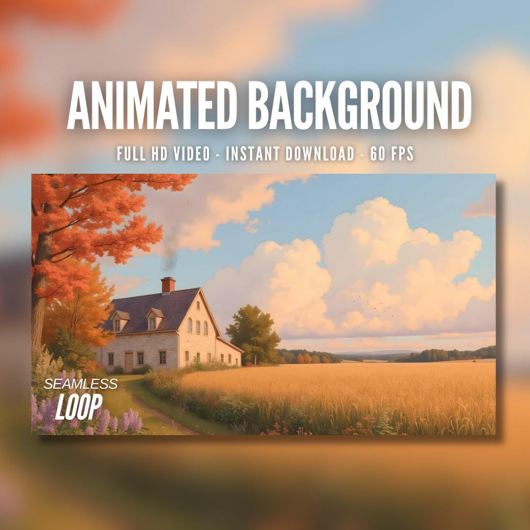 Animated Background 69 Cozy Autumn Cottage Peaceful Autumn Field ...