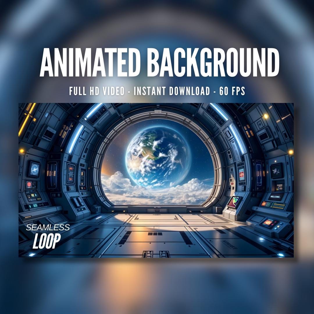 Animated Background | Spaceship Room | Planet Earth | Shooting Stars ...