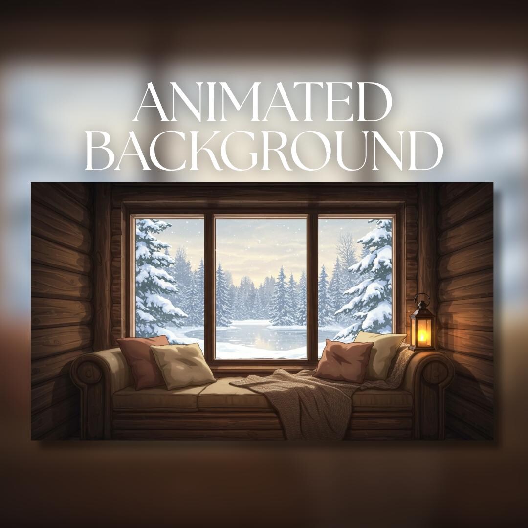 Animated Background | Winter Cabin Window With Snowy Forest View | Cozy ...