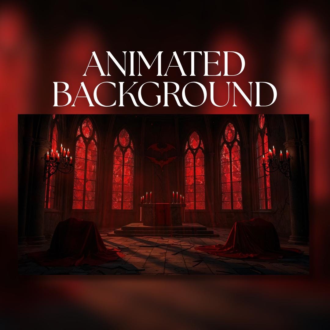 Animated Background | Gothic Vampire Cathedral | Red Stained Glass ...