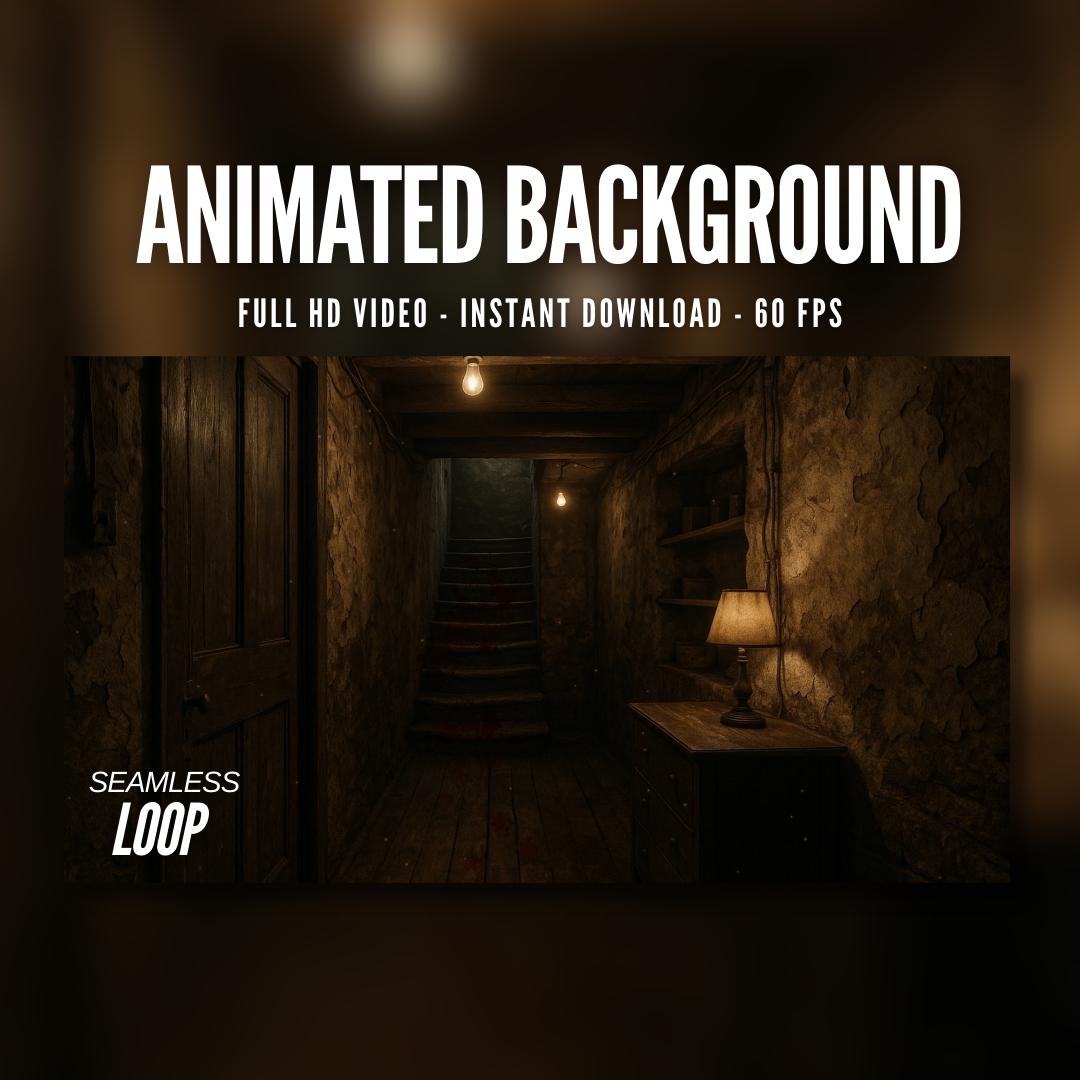 Animated Background | Haunted Basement | Dark Moody Horror Loop ...