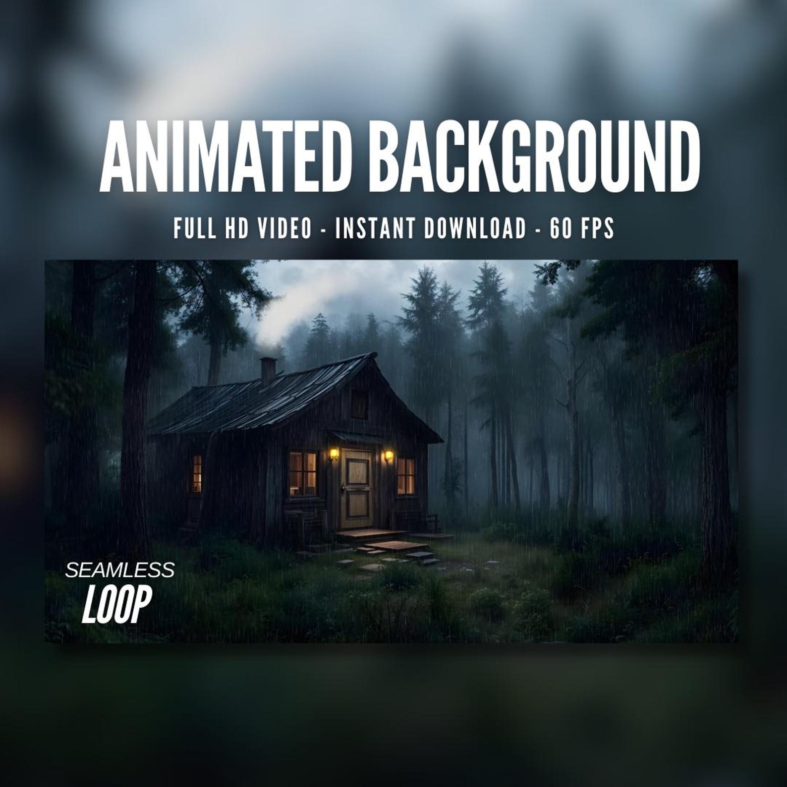 Animated Background | Wooden Forest Cabin | Dark Forest | Pouring Rain ...