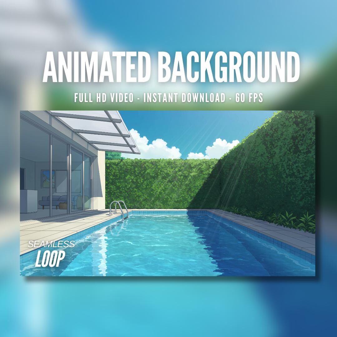 Animated Background | Modern Backyard Pool | Relaxing Poolside | Summer ...